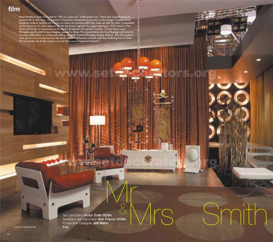 Set Decor / Film Decor Features: MR. & MRS. SMITH